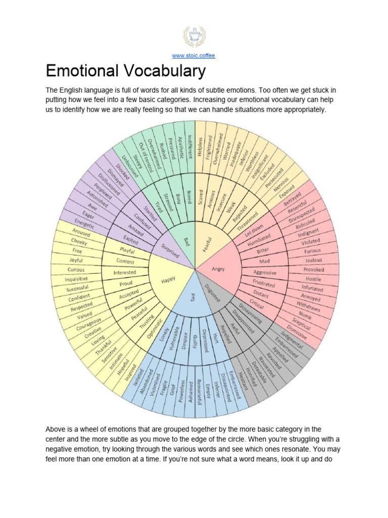 Enhance Emotional Vocabulary Skills | PDF | Emotions | Feeling
