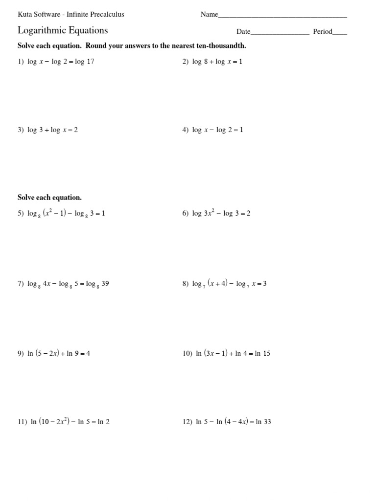 03 Logarithmic Equations Hard Pdf Mathematics Mathematical Objects