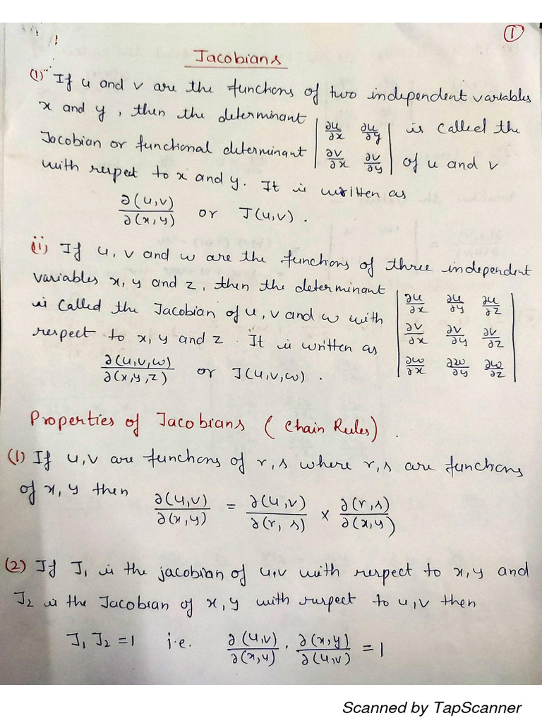 Jacobian Notes | PDF