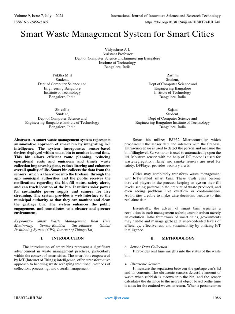 Smart Waste Management System For Smart Cities | PDF | Internet Of ...