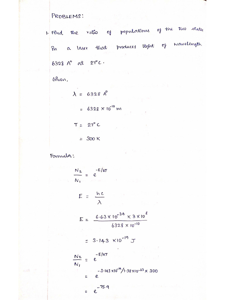 Laser Problems | PDF