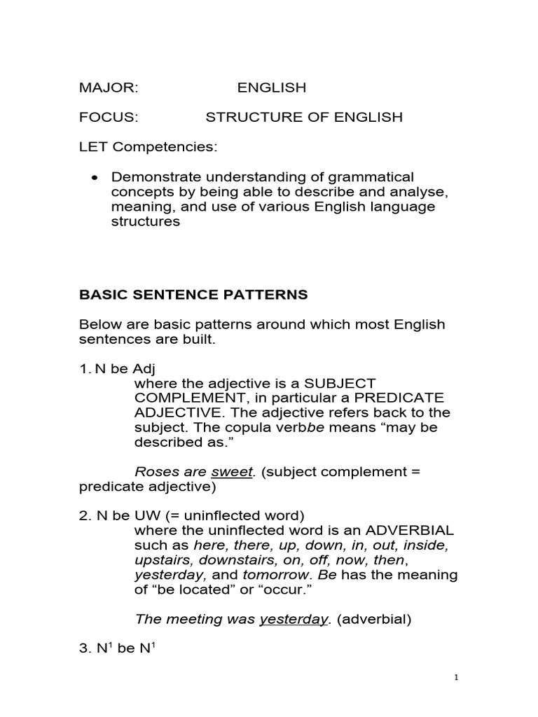 Structures of English | PDF | Verb | Noun