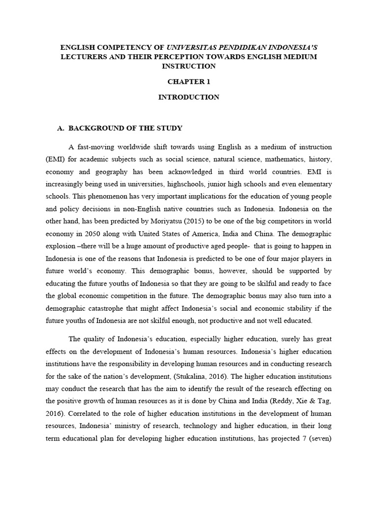 English Competency of College Lecturers and Their Perception Towards English Medium Instruction ...