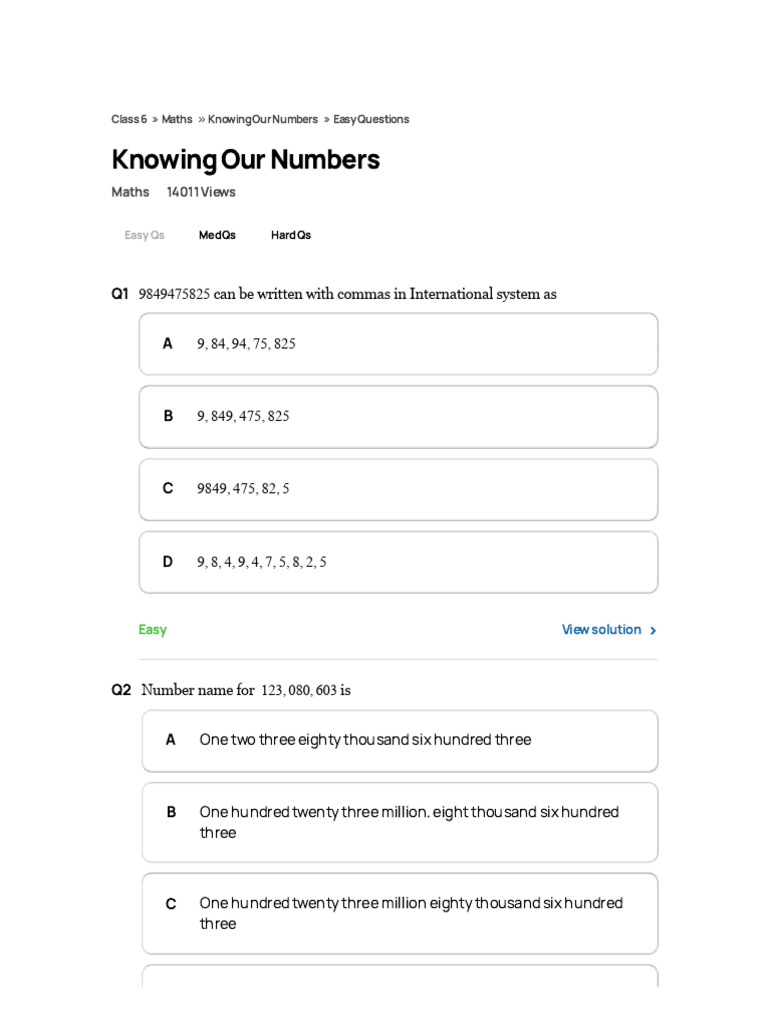 Class 6 Maths: Knowing Our Numbers | PDF | Numbers | Mathematical Notation