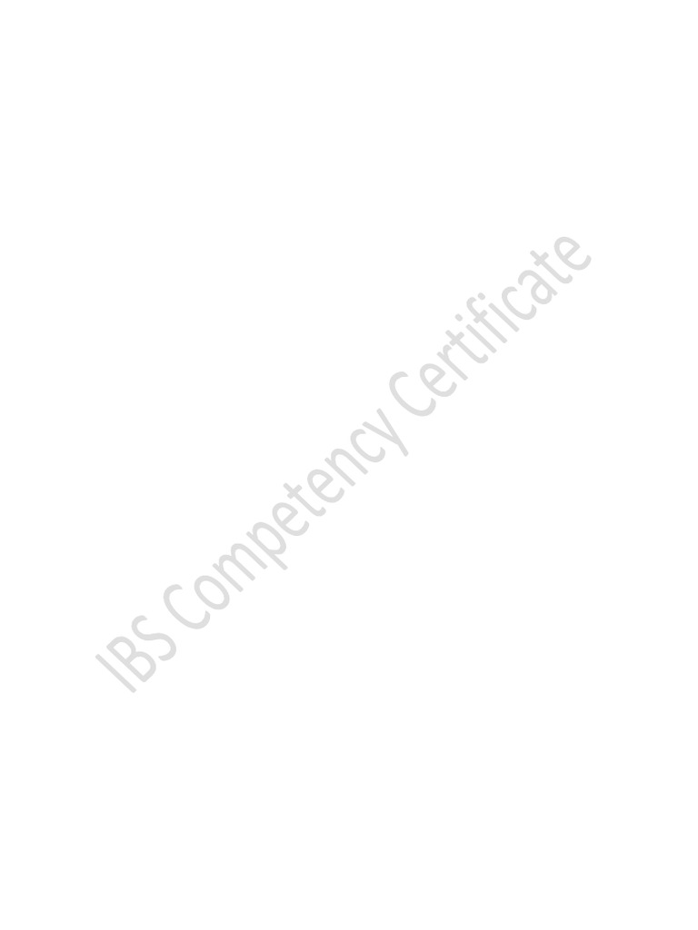 Ibs Competency Certificate | PDF