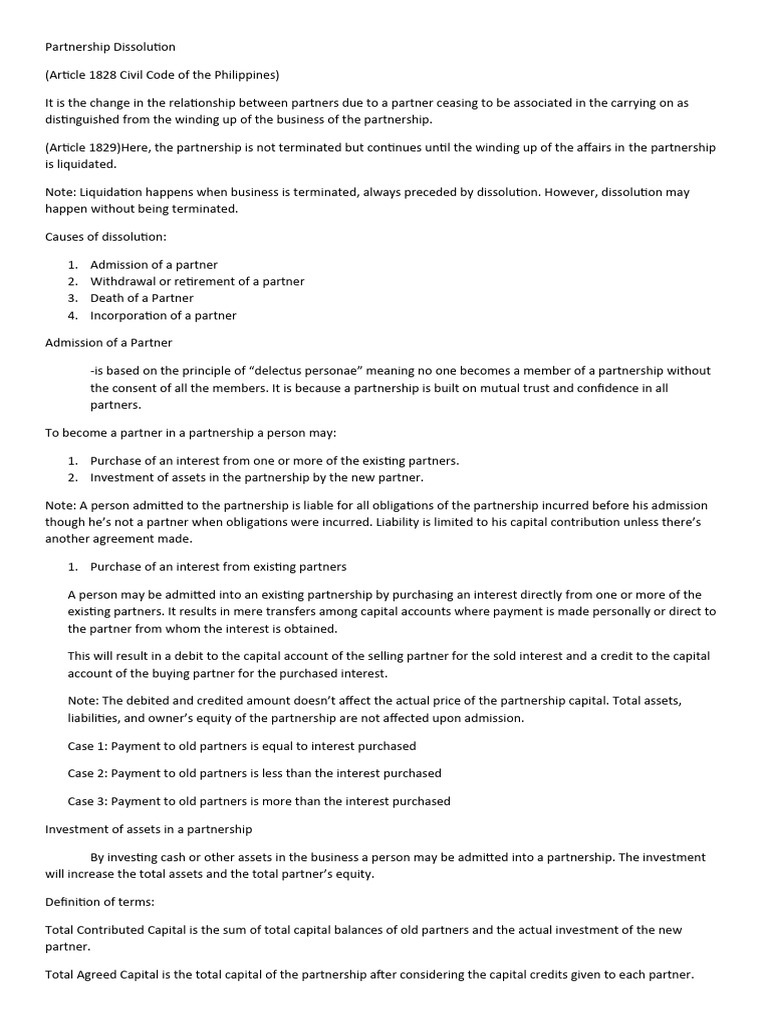 Partnership Dissolution Partnerahip Accounting | PDF | Debits And ...