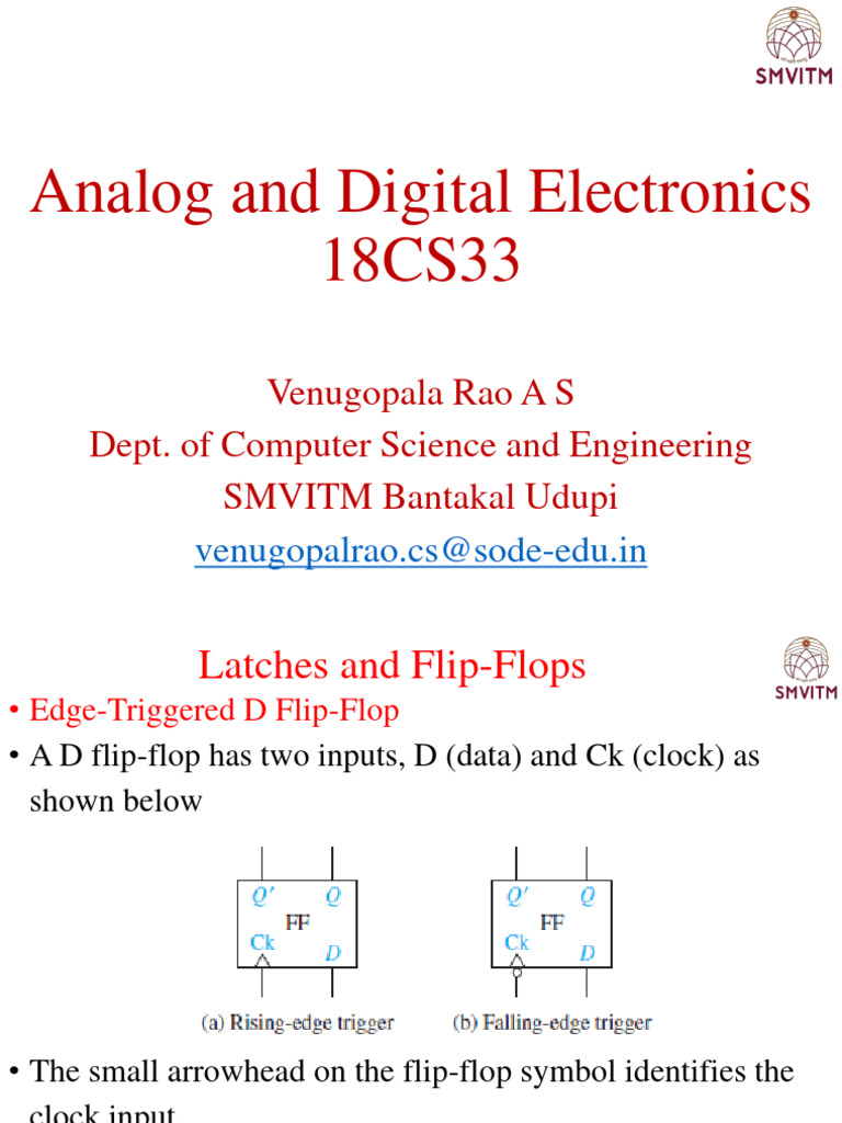 Module 4 Part 3 Edge Triggered D Flip-Flops, RS and JK Flip Flop | PDF ...