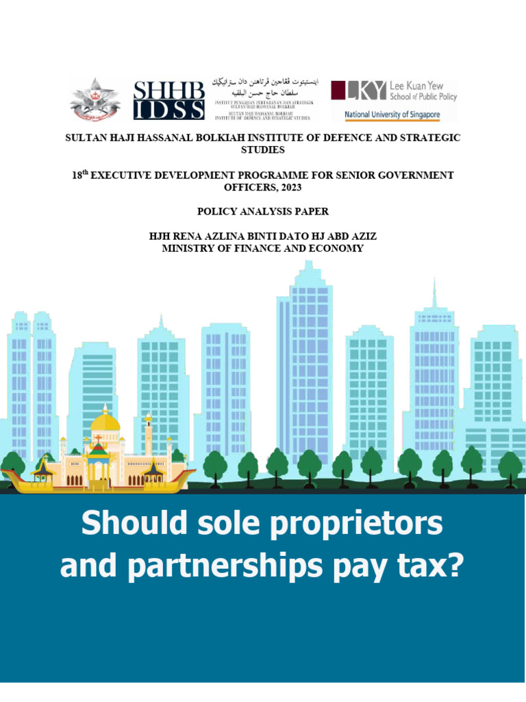 Should Sole Proprietors and Partnerships Pay Tax by Hajah Rena Azlina Dato Haji Abd Aziz | PDF ...
