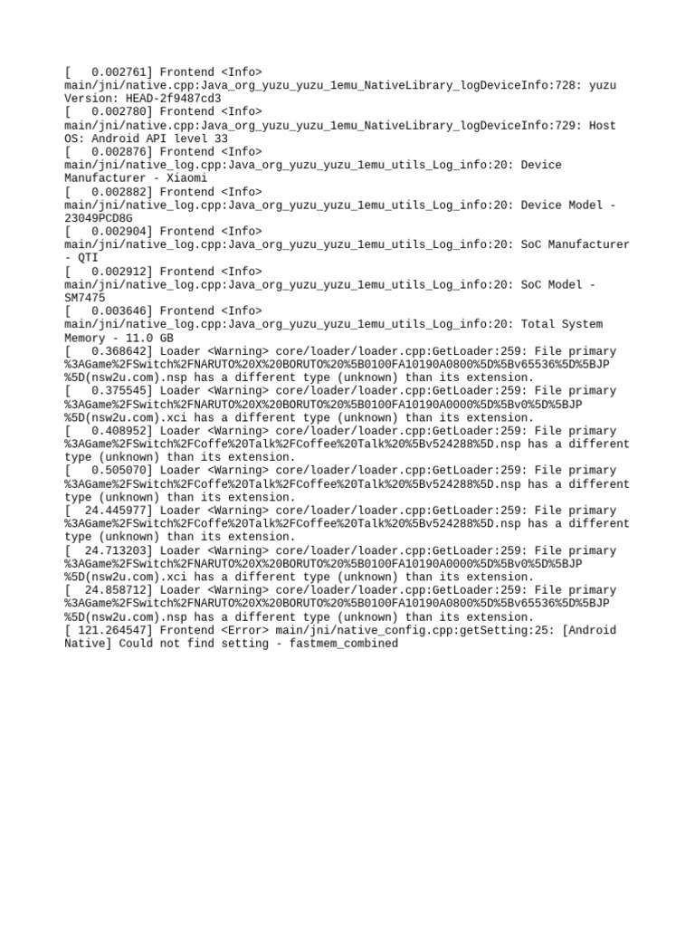 Yuzu Log - Txt.old | PDF | Computer Engineering | Information Appliances