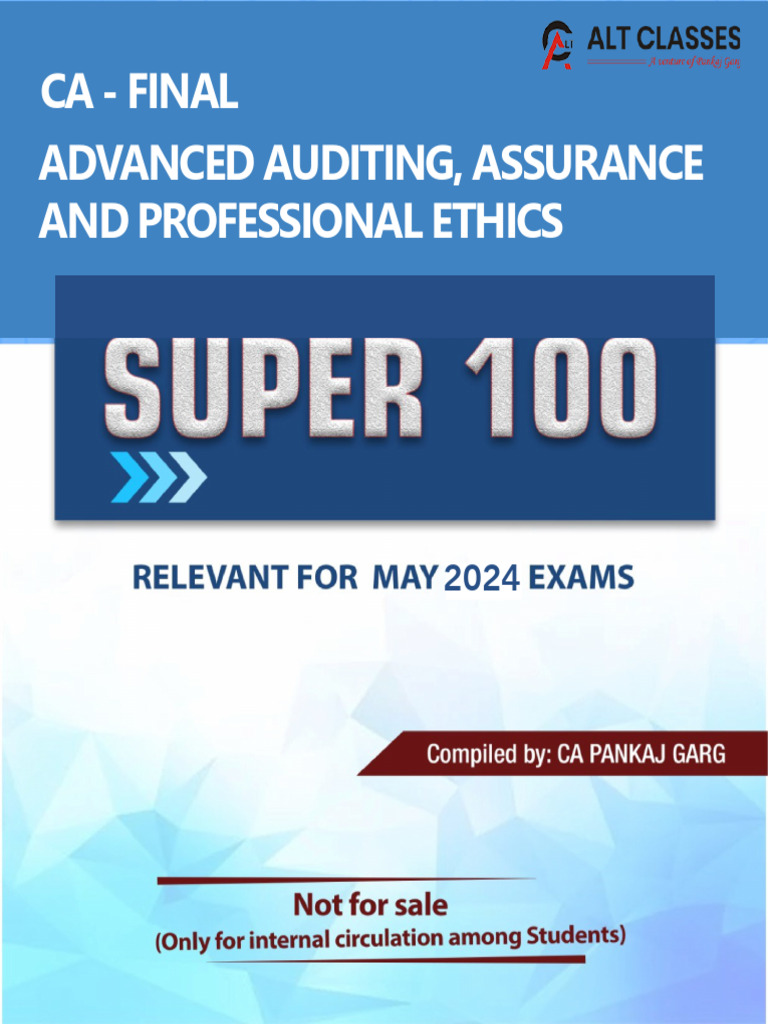 Final Audit - Super 100 and Additional Questions | PDF | Audit ...