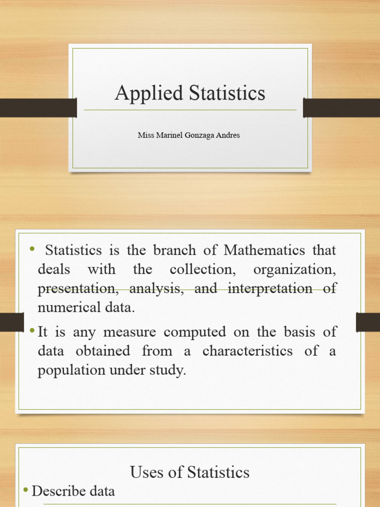 Understanding Applied Statistics Basics | PDF | Statistics | Median