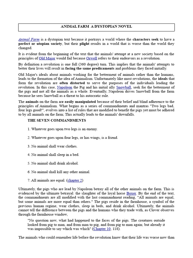 Animal Farm Dystopia | PDF | Philosophy | Young Adult