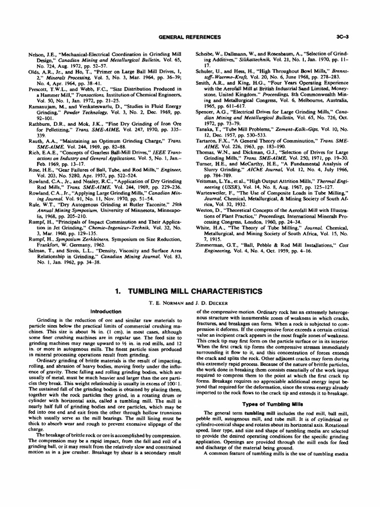 Tumbling Mill Mechanics | PDF | Mill (Grinding) | Steel