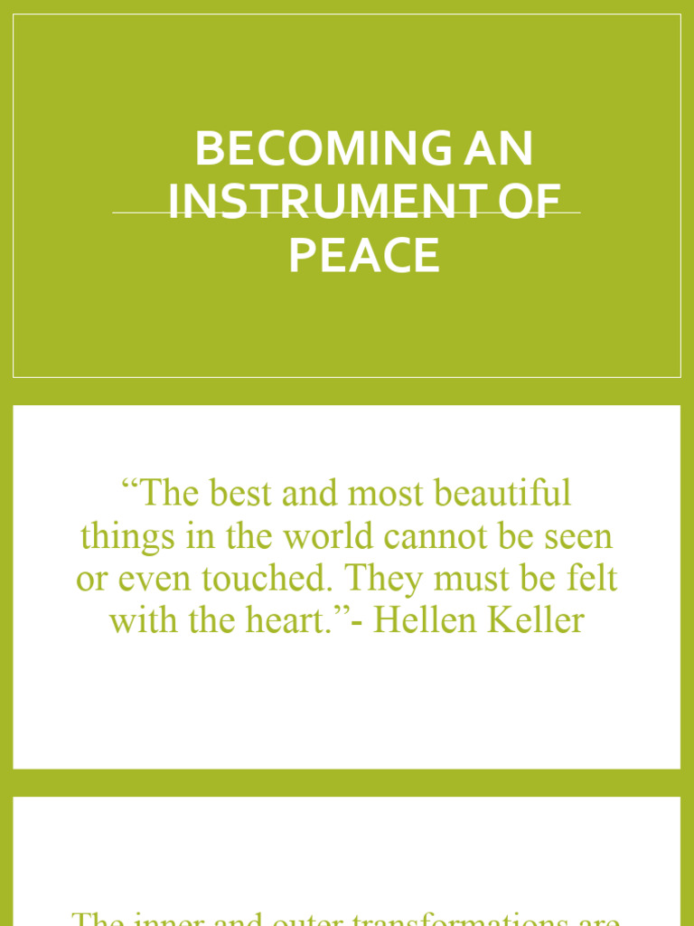 Becoming An Instrument of Peace | PDF | Mind | Psychological Concepts