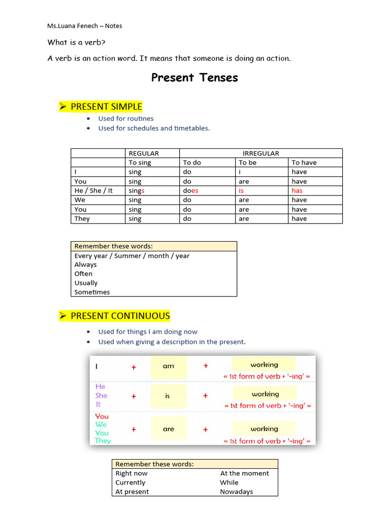 Present and Past Notes | PDF | Semantic Units | Linguistic Typology