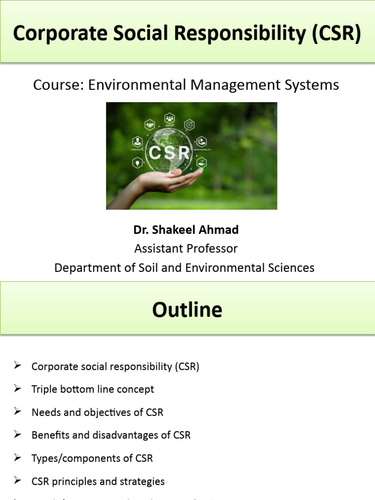 Corporate Social Responsibility CSR | PDF | Corporate Social ...