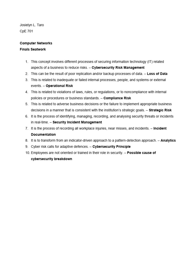 Finals Seatwork | PDF | Computers