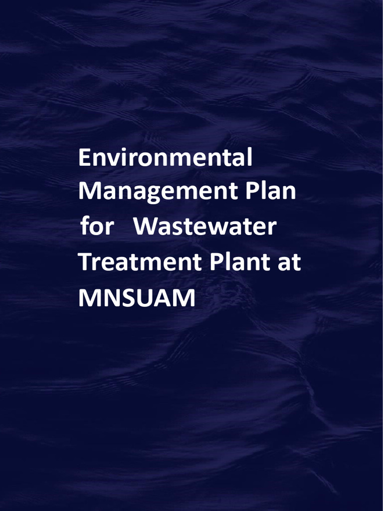 MNSUAM Wastewater Management Plan | PDF | Sewage Treatment | Reclaimed ...