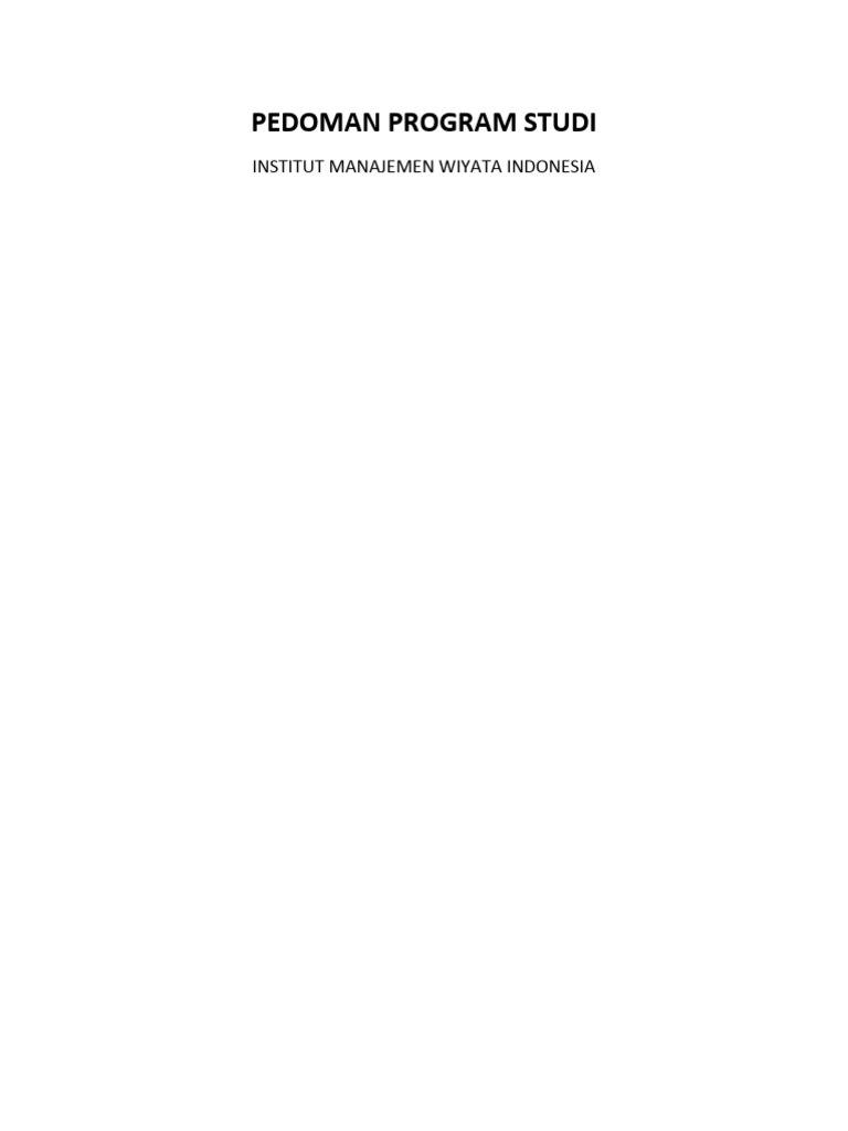 Pedoman Program Studi | PDF