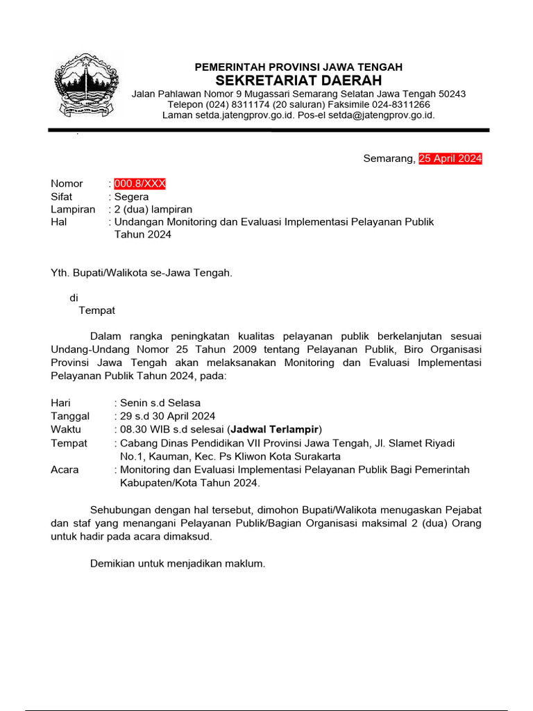 2024042514203420240425074907surat Und. Monev Implementasi Yanlik 2024 | PDF