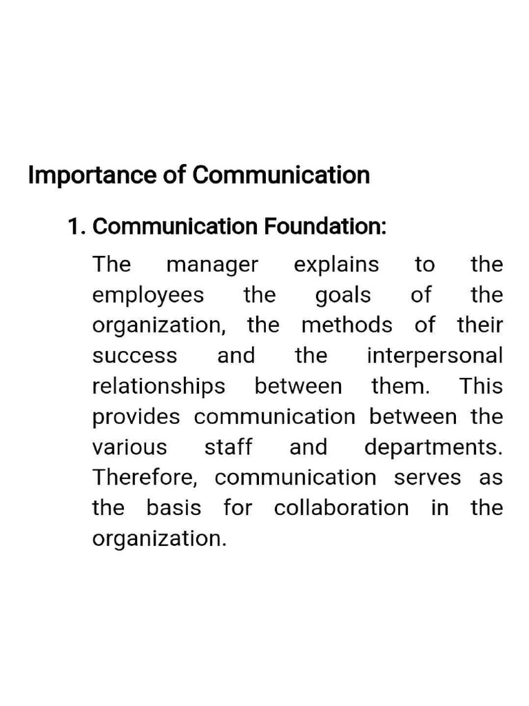 Importance of Communication | PDF