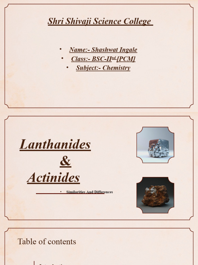 PPT By I'm Shashwat | PDF | Actinide | Lanthanide