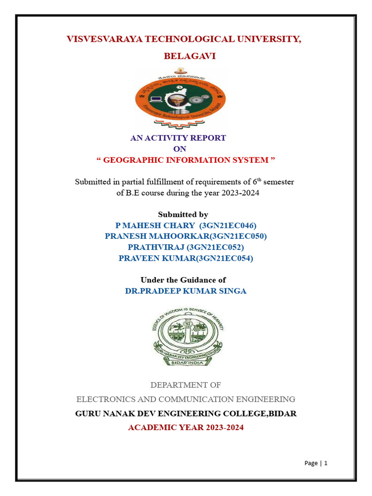 GIS Report | PDF | Geographic Information System | Spatial Analysis