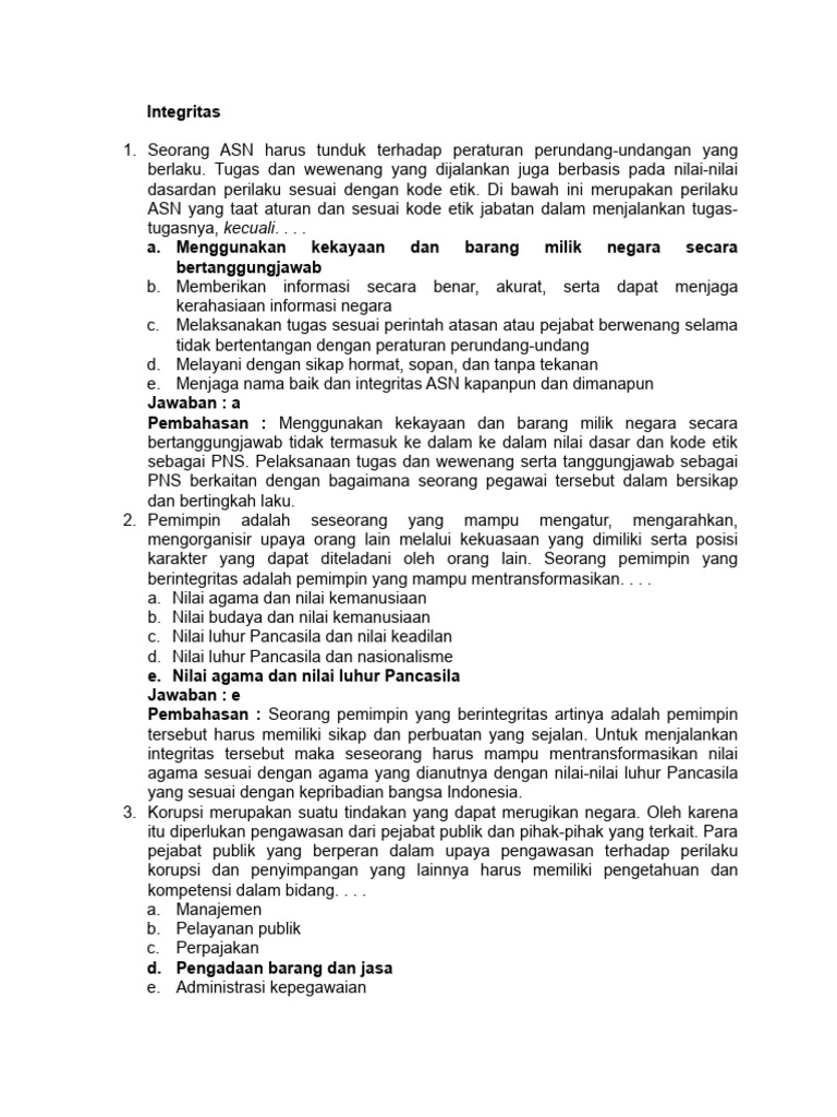 Integritas | PDF | Karier & Perkembangan