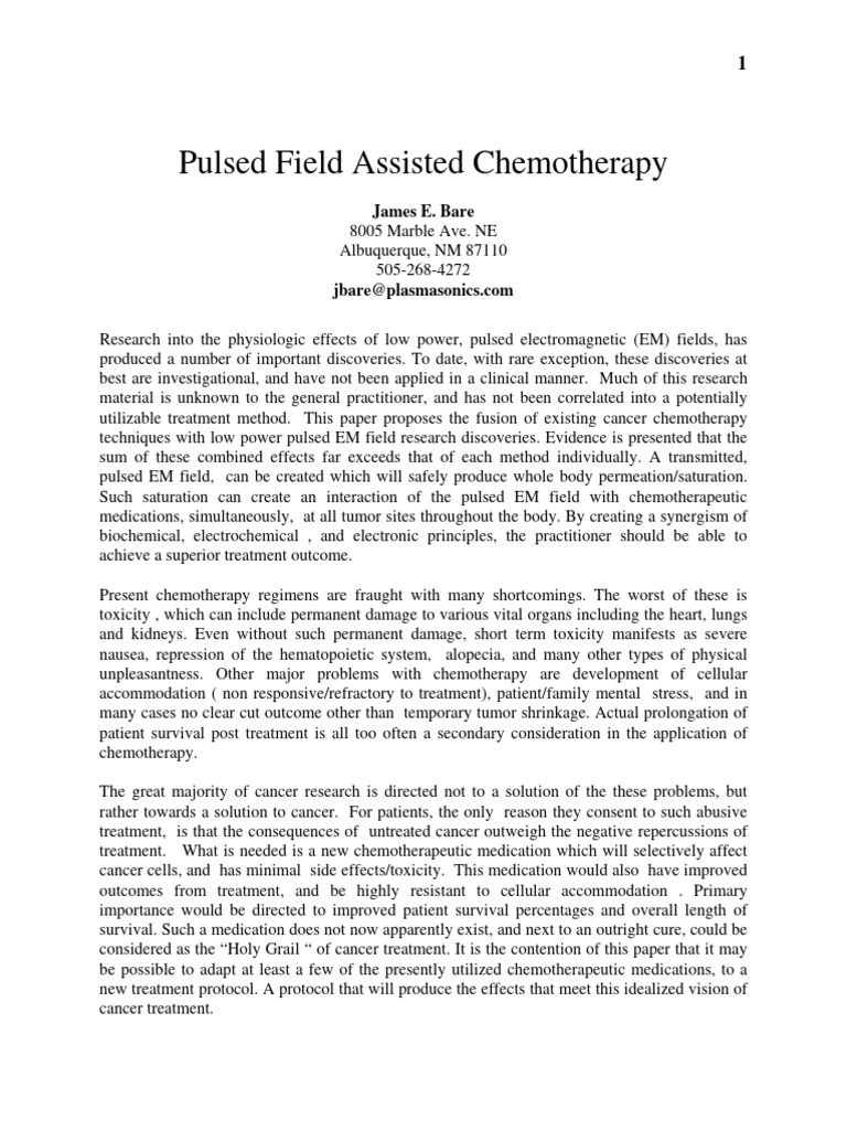 DR Royal R Rife - Pulsed Field Assisted Chemotherapy | PDF ...