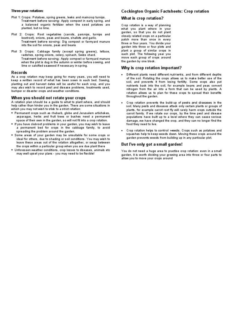 Three-Year Crop Rotation Guide | PDF | Crop Rotation | Vegetables