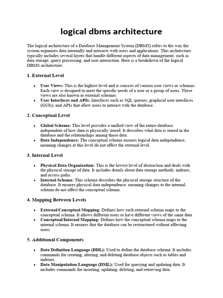 Logical Dbms Architectur1 | PDF | Databases | Database Schema