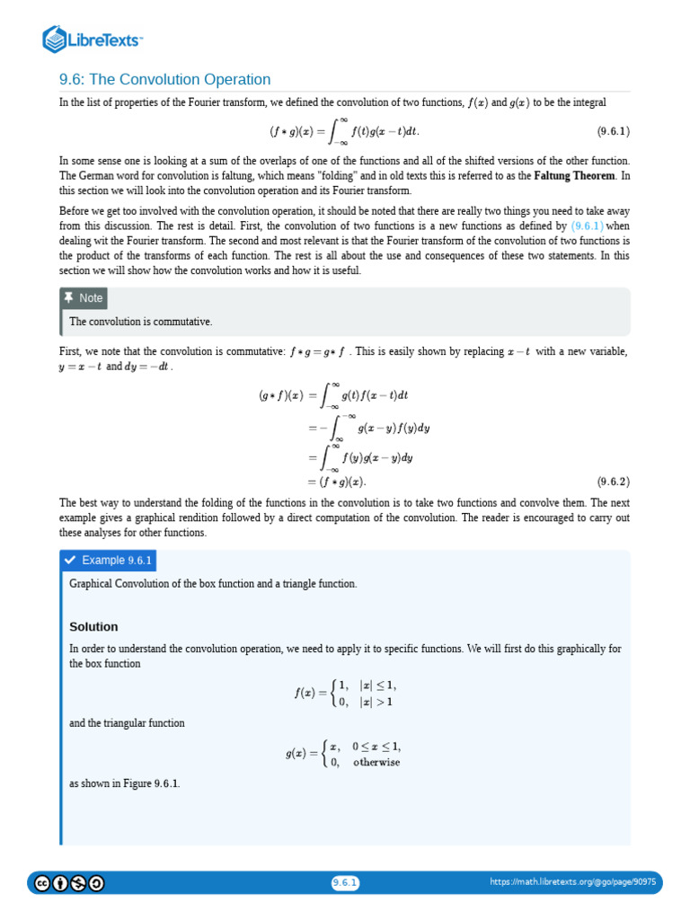 9.06__The_Convolution_Operation | PDF | Convolution | Fourier Transform