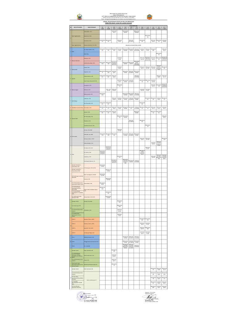 Revisi Jadwal KBM Sem Ganjil KLS X 2024-2025 | PDF