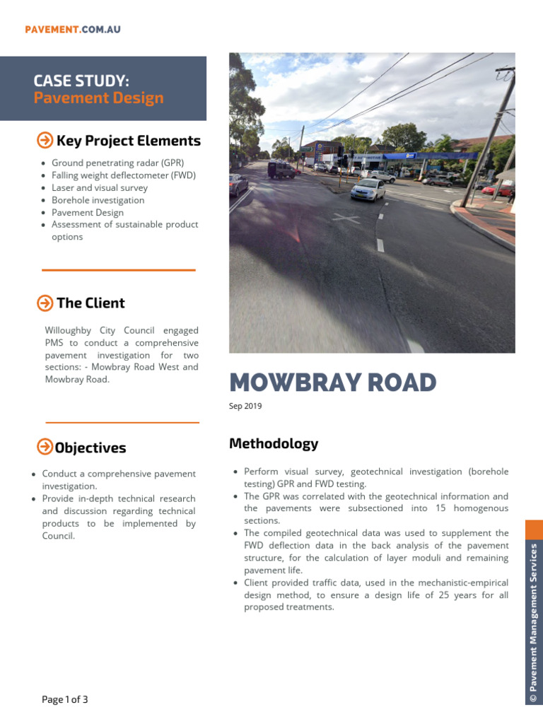Pavement Design - Mowbray Road Case Study | PDF | Road Surface