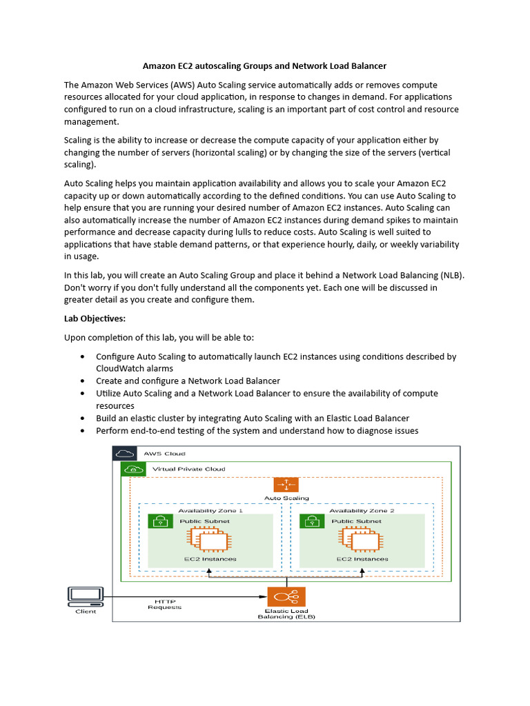 Amazon EC2 Autoscaling Groups and Network Load Balancer | PDF | Computer Science | Information ...