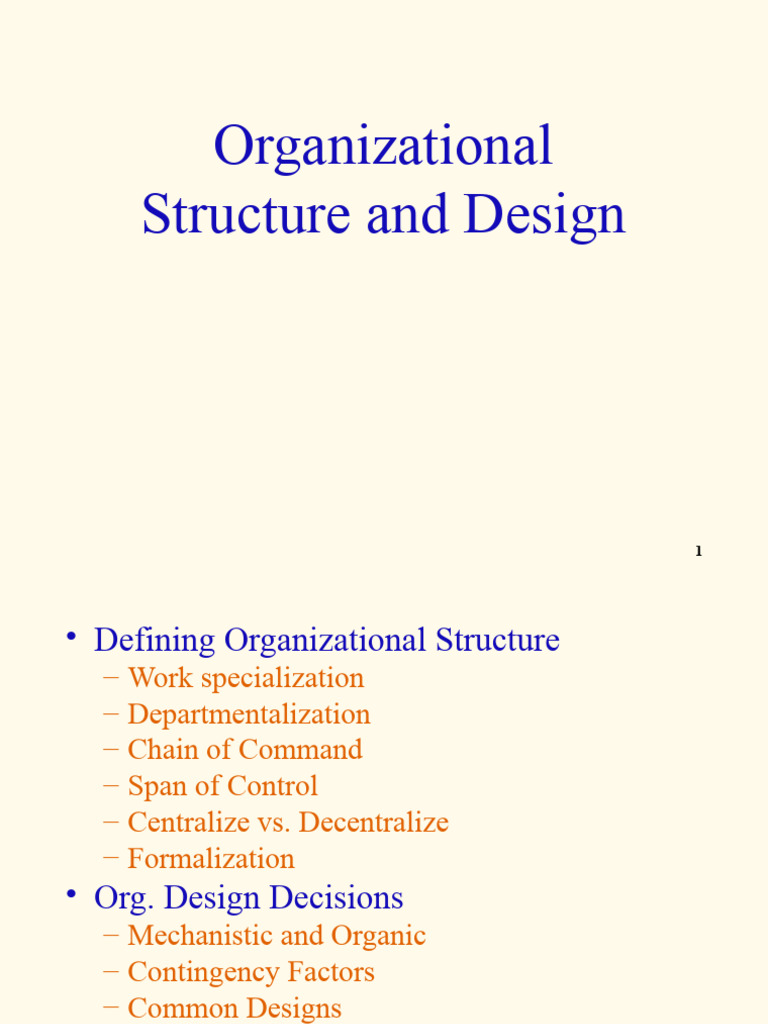 Org Structure & Design | PDF | Organizational Structure | Business