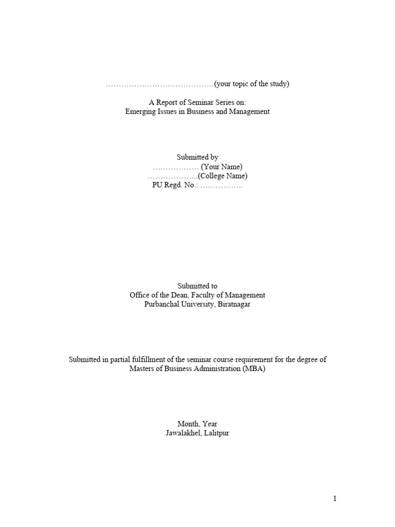 Seminar Paper Report Format | PDF | Citation | Data