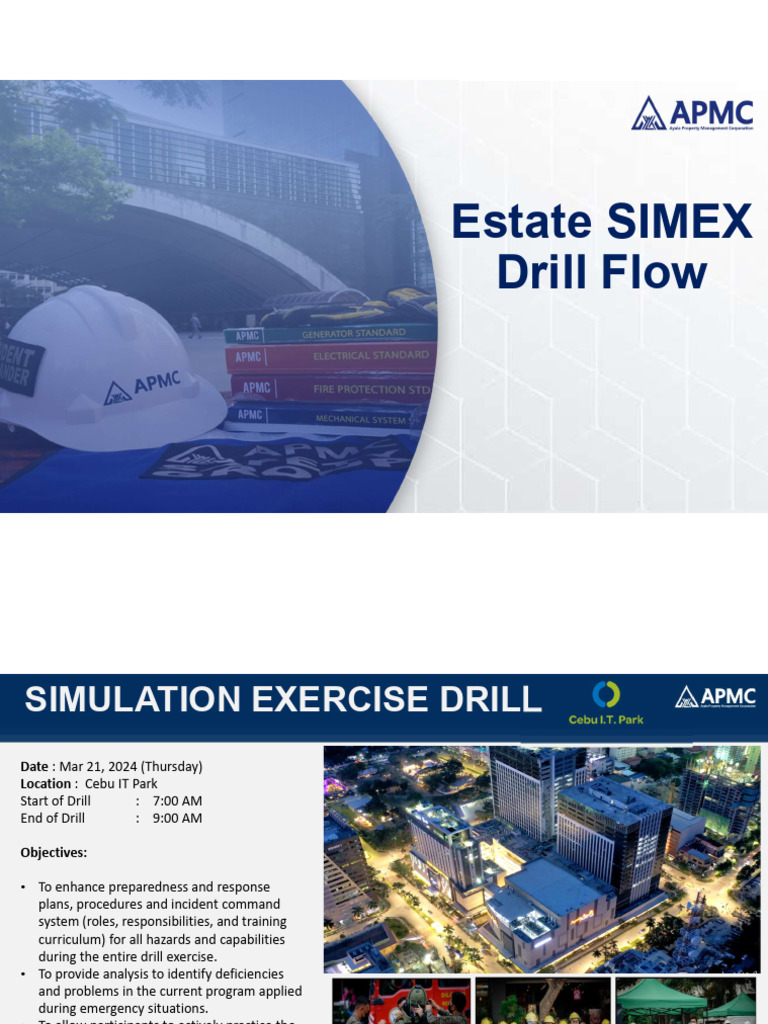 SIMEX Earthquake Drill Overview | PDF | Civil Defense | Safety