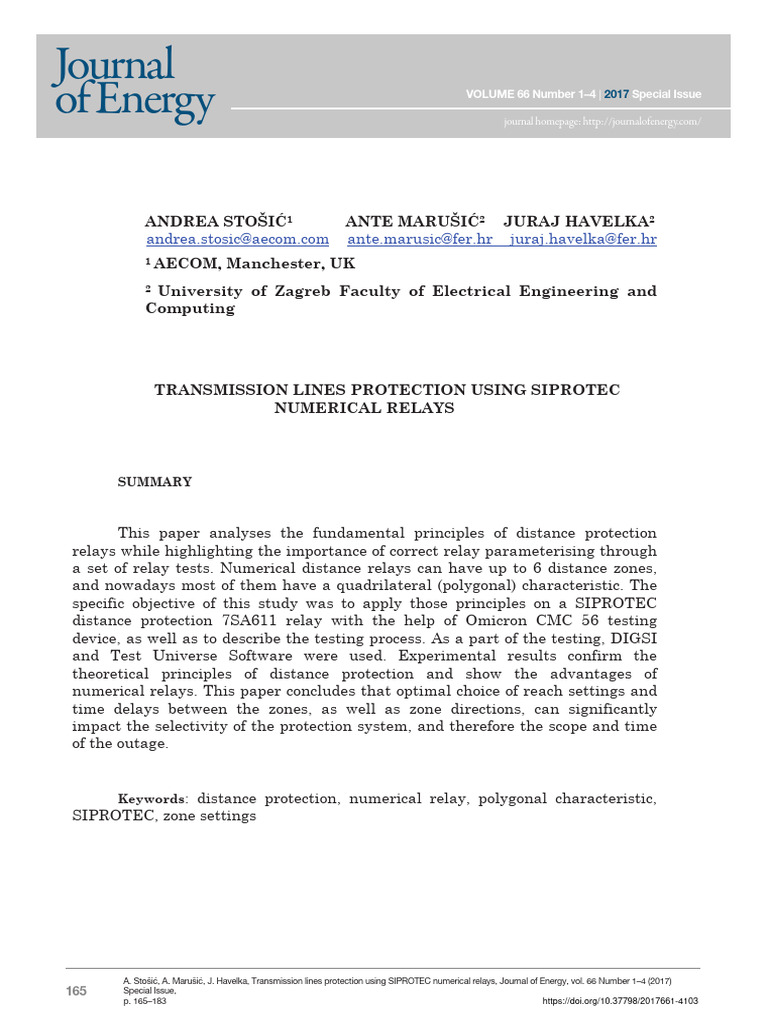 Transmission Lines Protection Using SIPR | PDF | Relay | Electric Power ...
