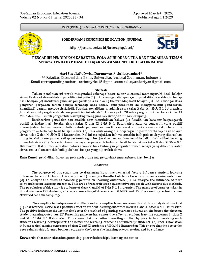 Soedirman Economics Education Journal: Abstrak | PDF