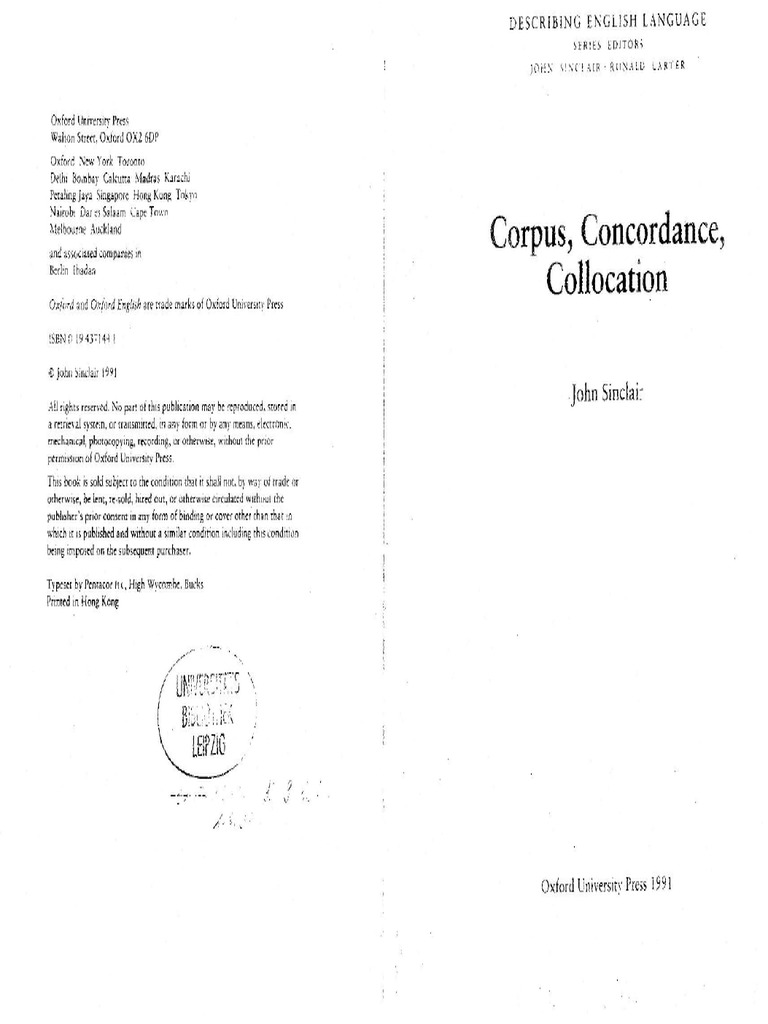 Ebook Corpus, Concordance, Collocation | PDF