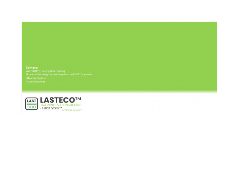LASTECO Financial Modeling Based On The FAST Standard | PDF