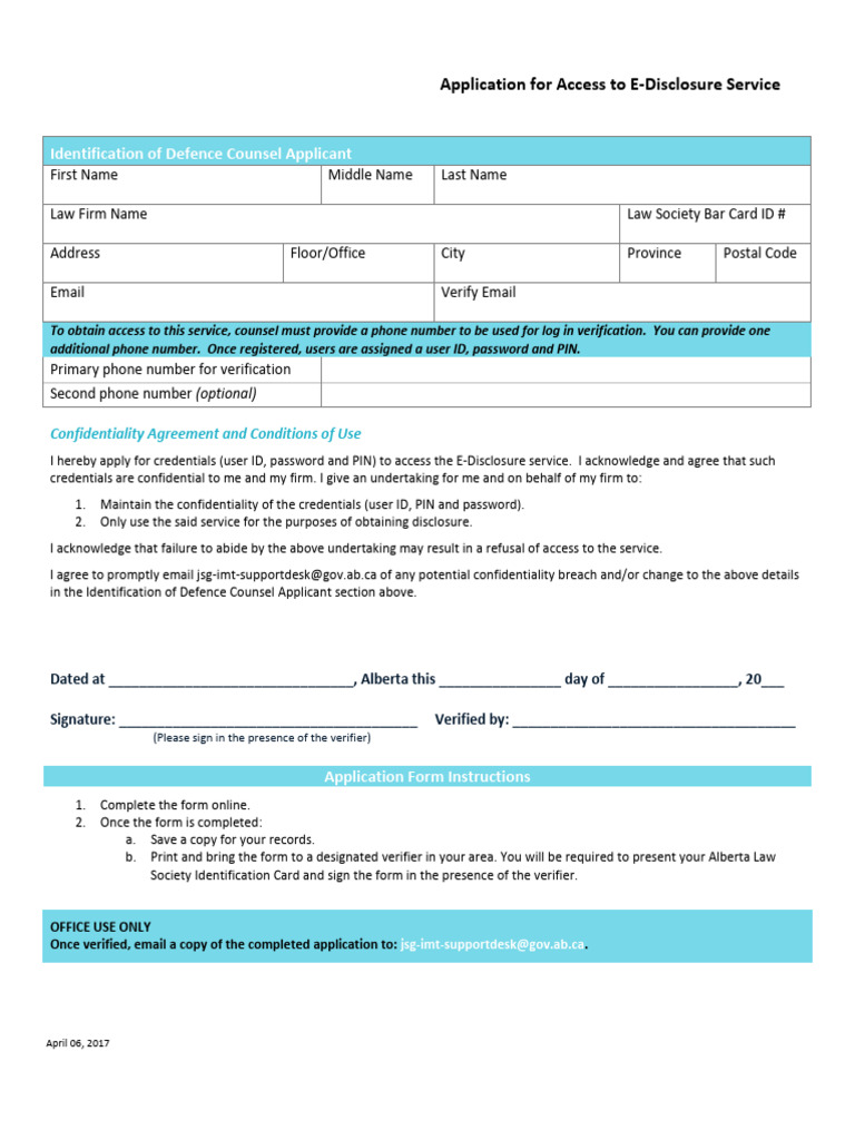 JSG Application Access Edisclosure Service Form | PDF | Personal ...