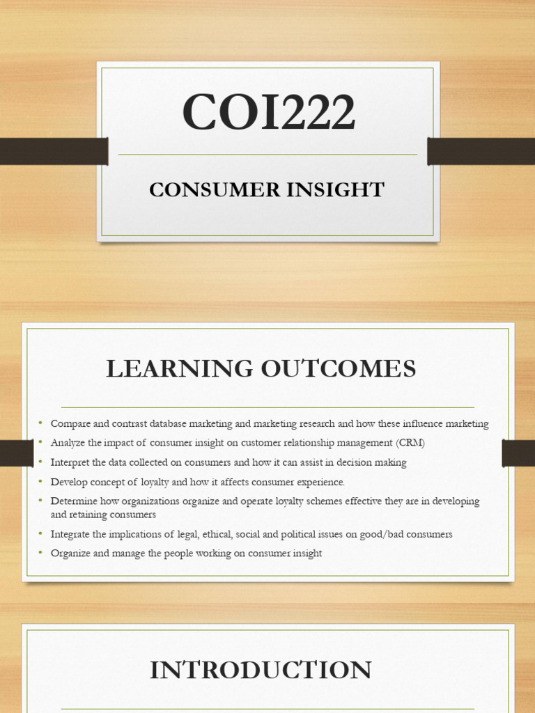 COI 222 Short notes | PDF | Customer Relationship Management | Marketing