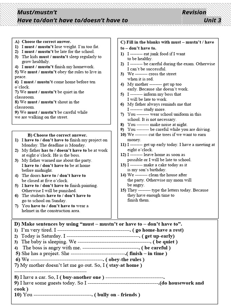 7 Must - Mistn 39 T - Have - Don 39 T Have To | PDF 7 Must - Mistn 39 T - Have - Don 39 T Have To | PDF