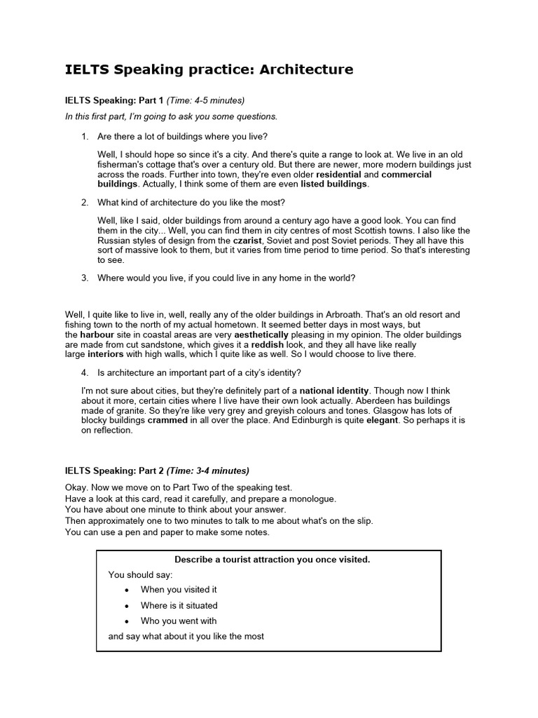 IELTS Speaking practice | PDF