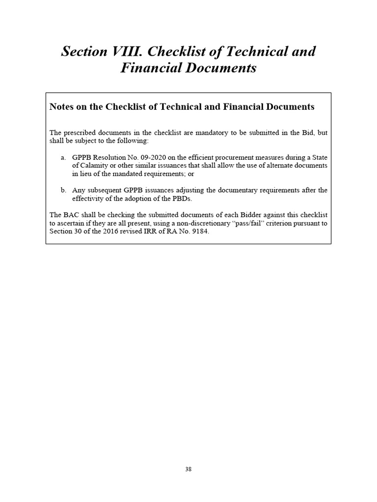 Checklist of Philippine Bidding Documents | PDF | Joint Venture ...