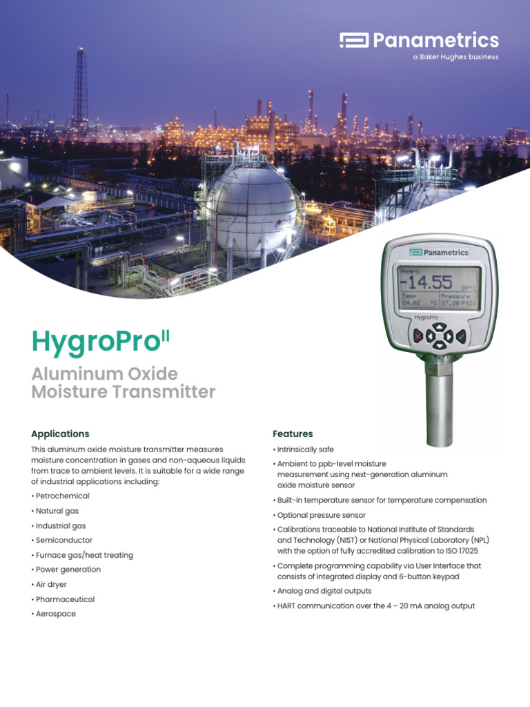 HygroProII Aluminum Oxide Moisture Sensor | PDF | Calibration | Sensor