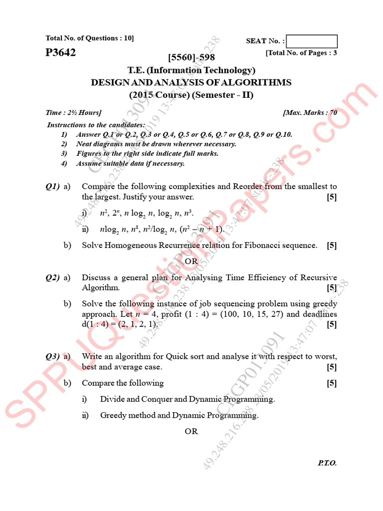 Be - Information Technology Engineering - Semester 6 - 2019 - May - Design and Analysis of ...