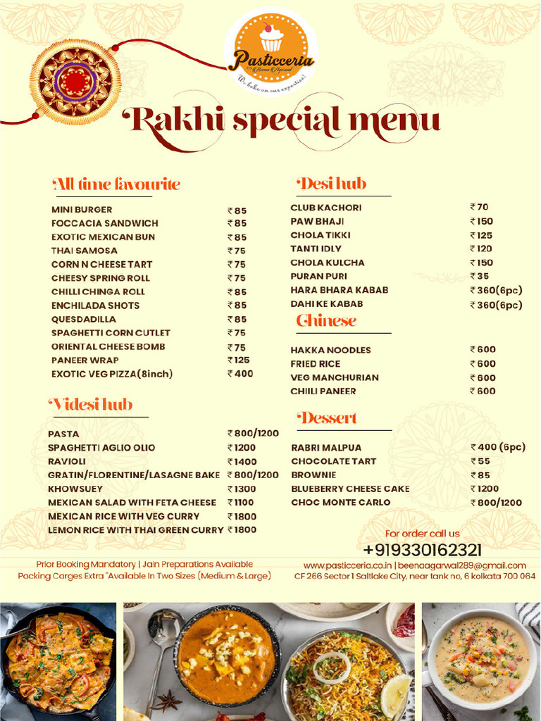 RAKHI Menu | PDF